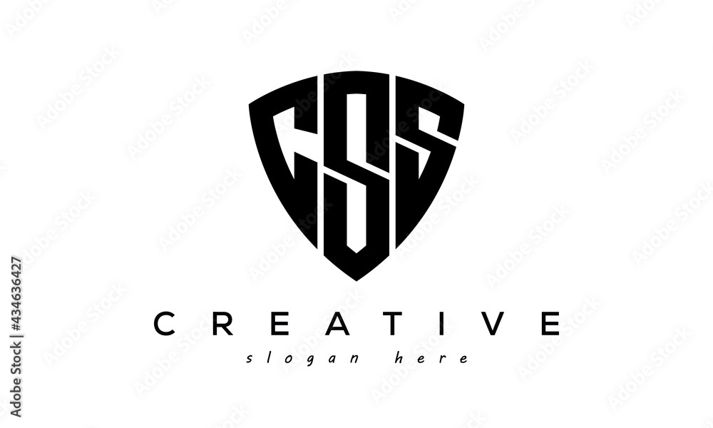 CSS letter creative logo with shield Stock Vector | Adobe Stock