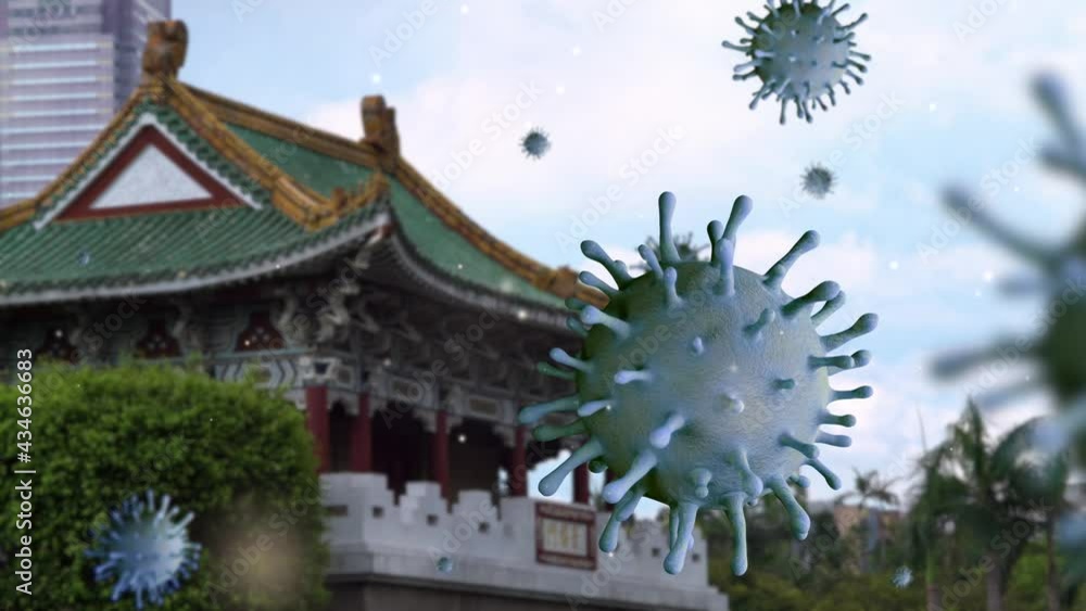 Vidéo Stock 3D illustration. Influenza Covid 19 virus with beautiful ...