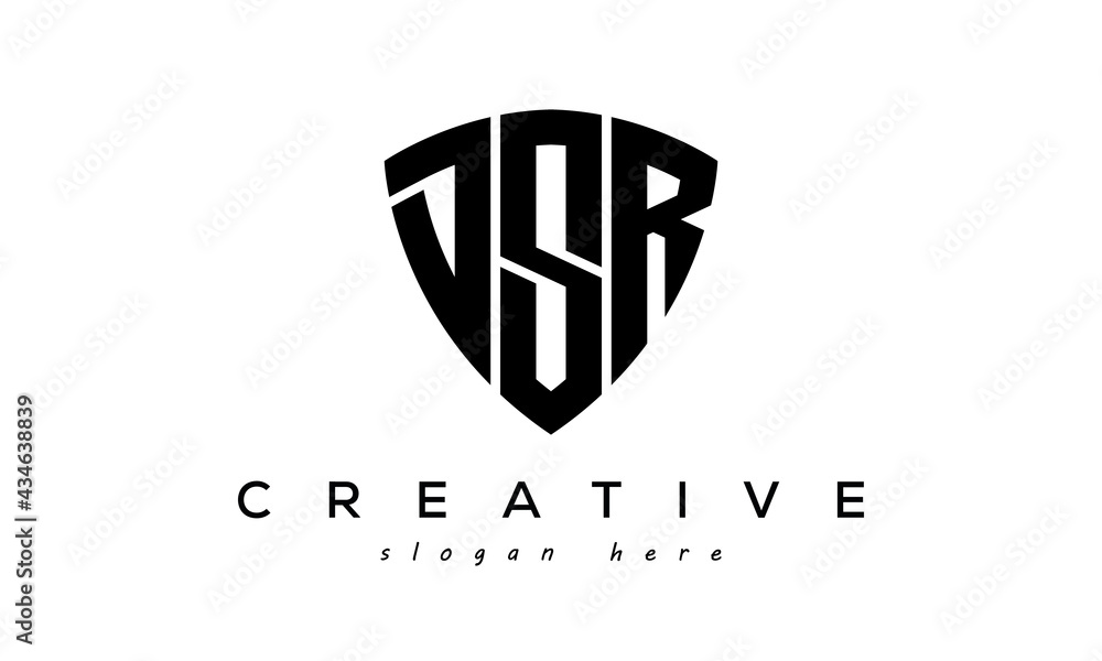 DSR letter creative logo with shield Stock Vector | Adobe Stock