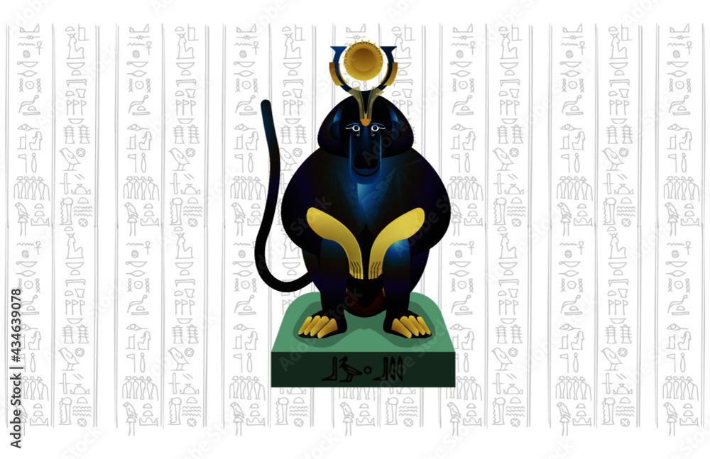 Monkey god of Egypt pharaoh Stock Vector | Adobe Stock