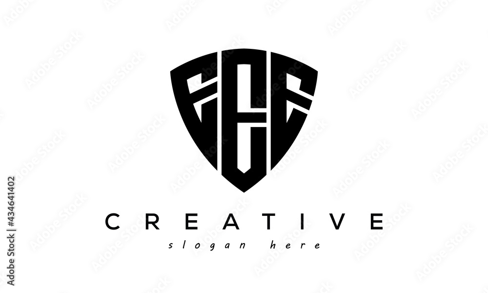EEE letter creative logo with shield Stock Vector | Adobe Stock