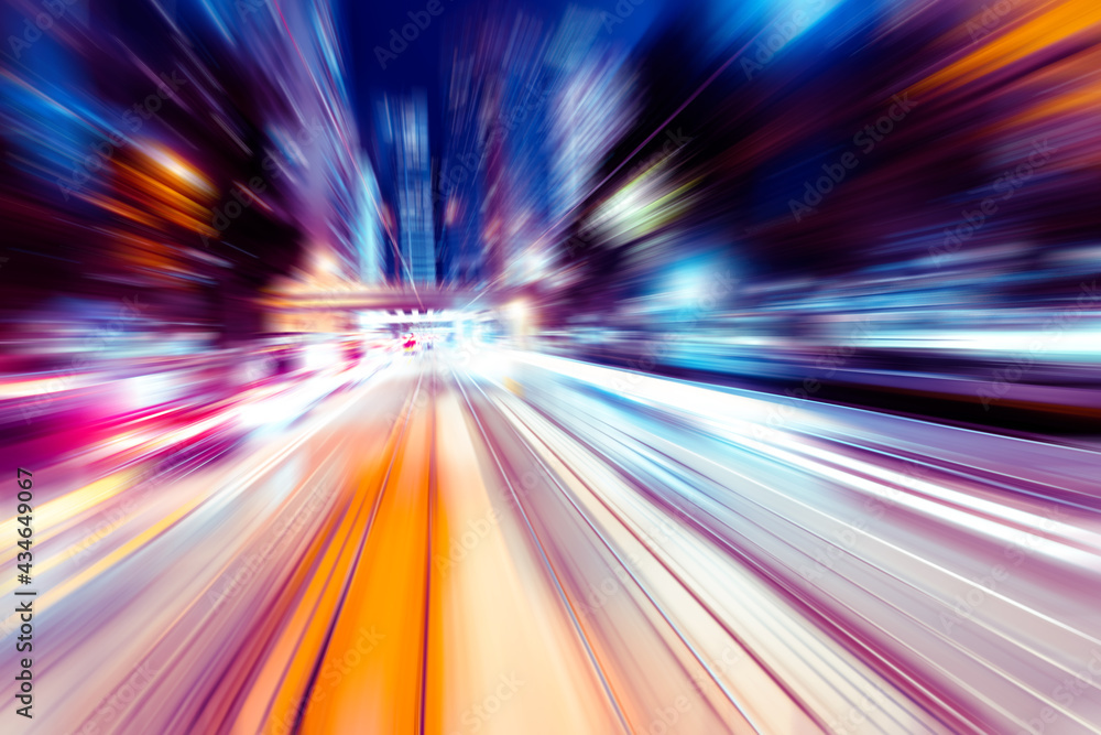 Abstract image of night traffic light trails in the cityabstract; Stock ...