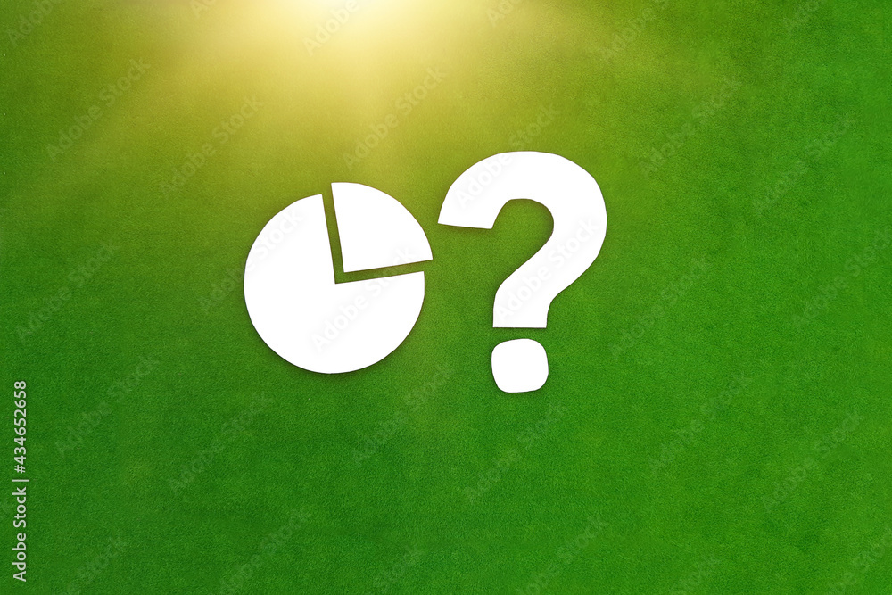 The graph is round, the question mark is white on a green background ...