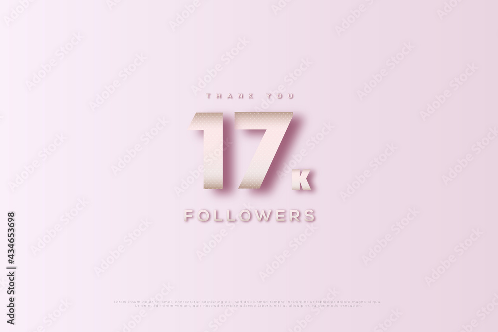 Thank you 17k followers with harmonious color backgrounds. Stock Vector ...