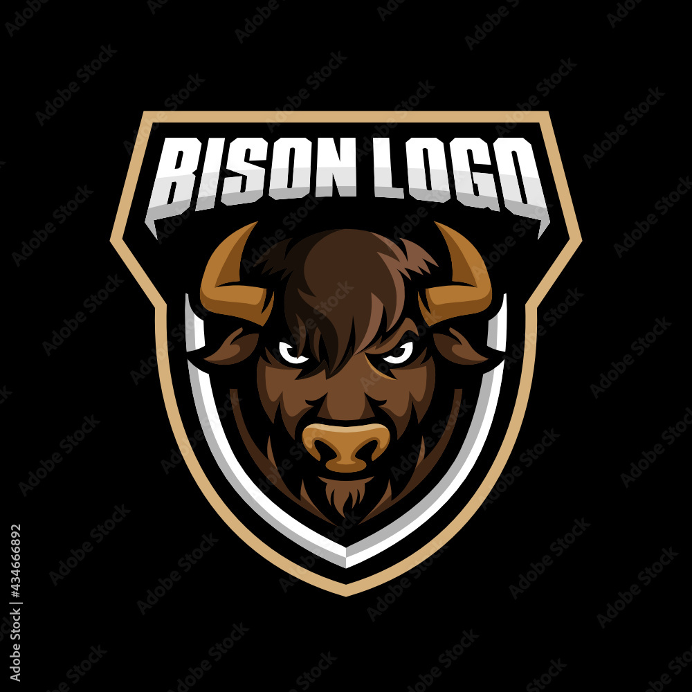 Bison Mascot Logo, Gaming Esport Logo Design Template Inspiration ...