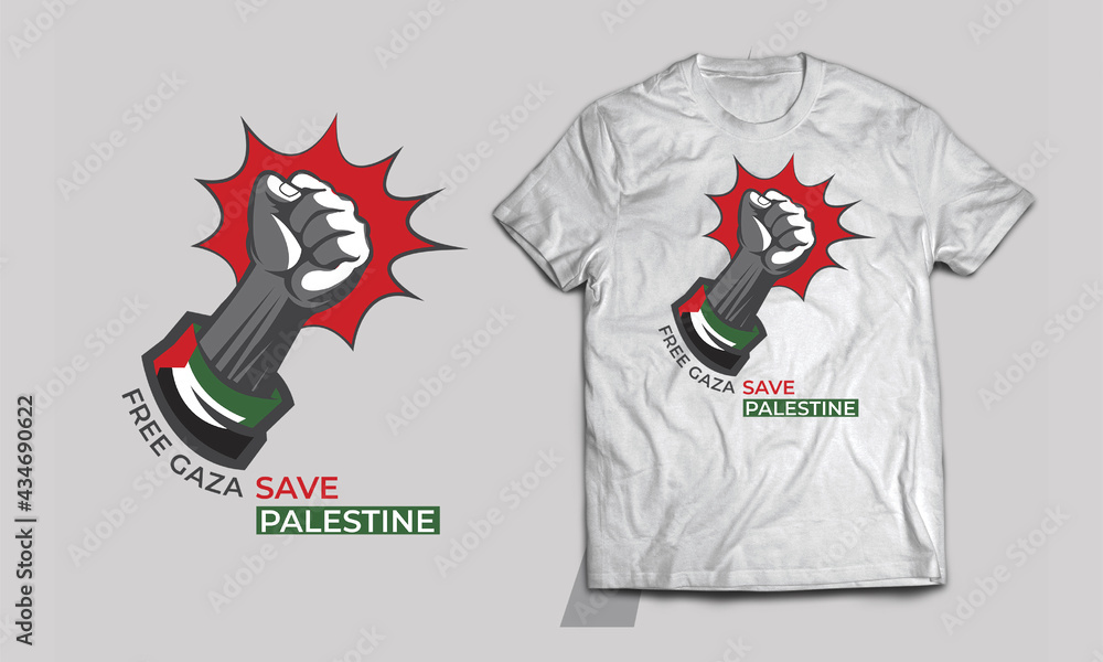 Vetor de Free gaza free palestine typography t-shirt design print ready ...