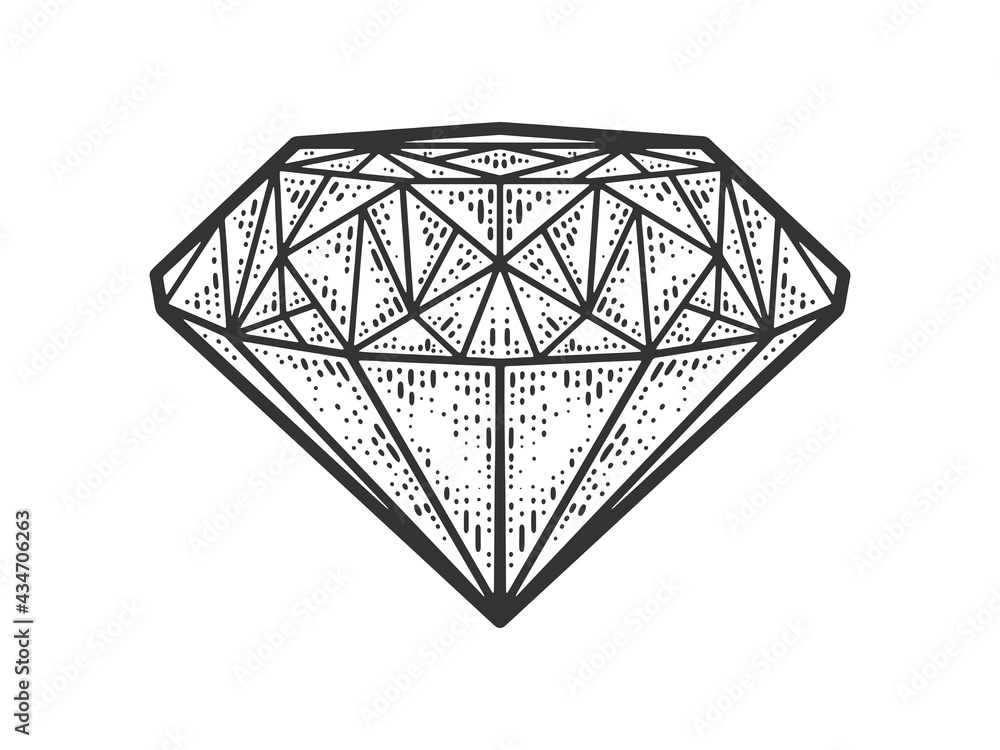 diamond brilliant sketch vector illustration Stock Vector | Adobe Stock