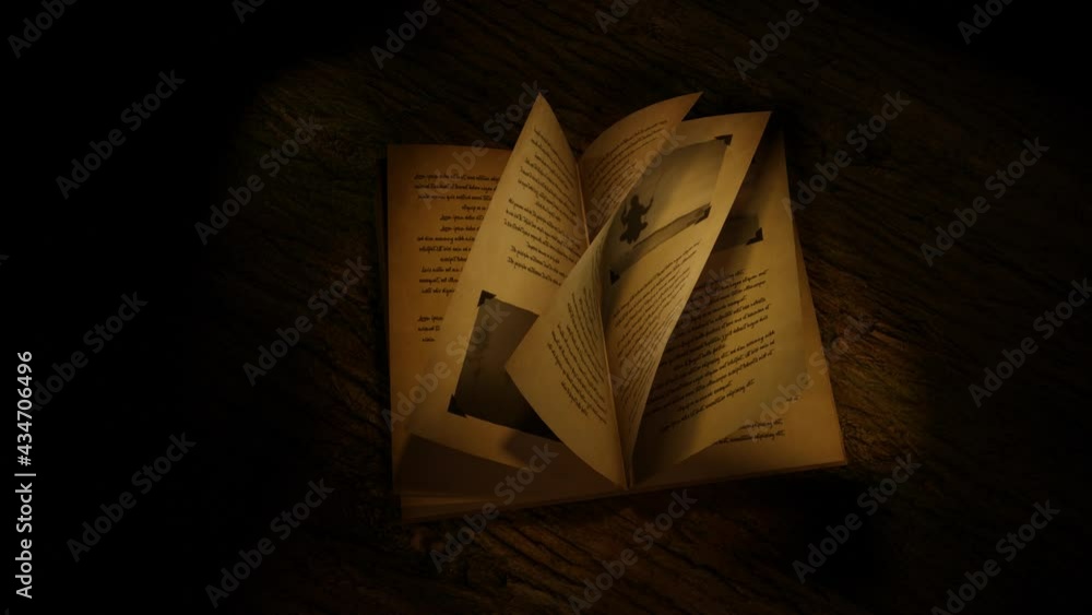 Once upon a time story book. Old looking book page flipping. Vintage ...