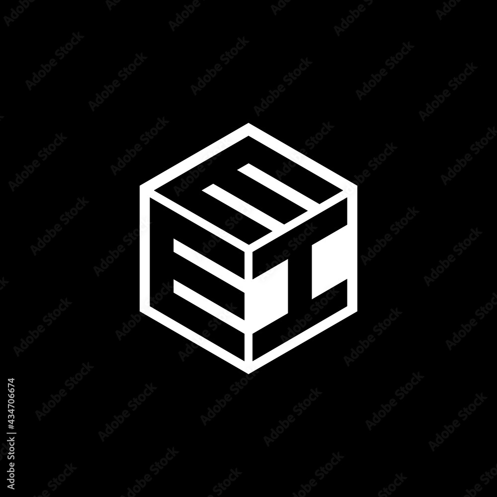 EIM letter logo design with black background in illustrator, vector ...