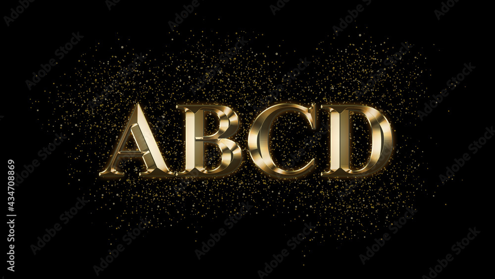 ABCD, Gold Text Effect, Gold text with sparks, Gold Plated Text Effect ...