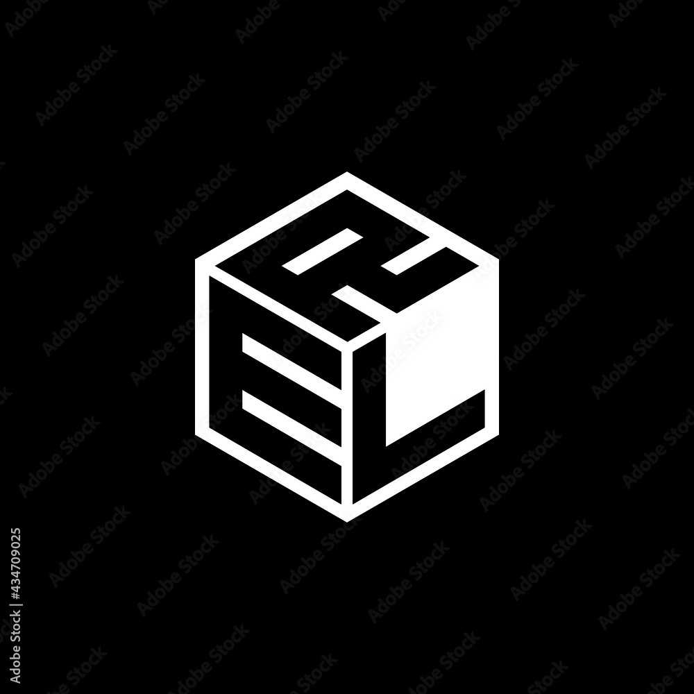 ELR letter logo design with black background in illustrator, vector ...