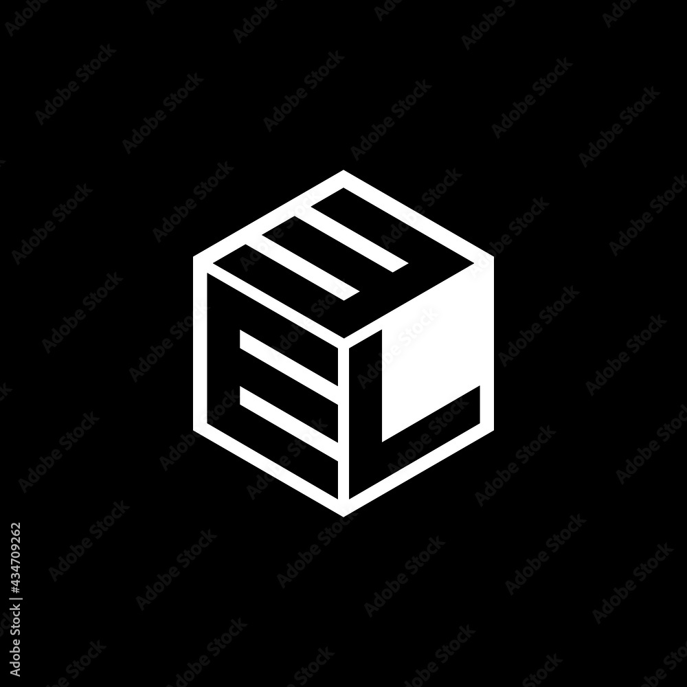 ELW letter logo design with black background in illustrator, vector ...