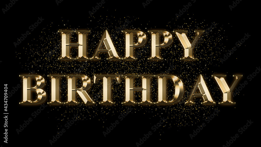 happy birthday, Gold Text Effect, Gold text with sparks, Gold Plated ...