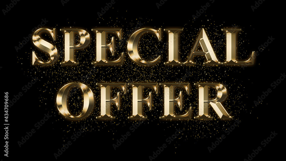 SPECIAL OFFER, Gold Text Effect, Gold text with sparks, Gold Plated ...