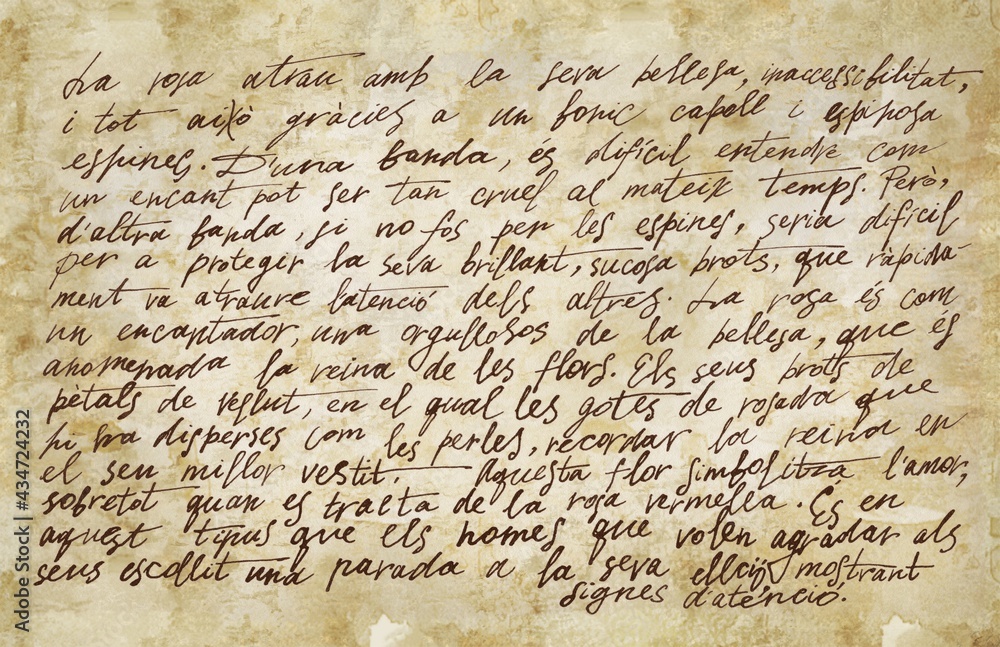 Old manuscript vintage letter handwriting calligraphy texture.Abstract ...