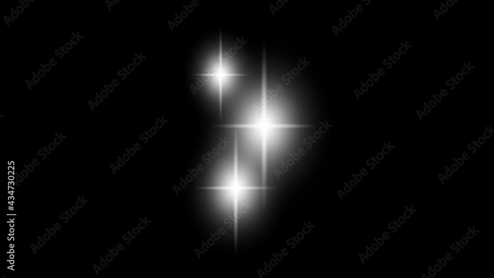 Vidéo Stock Stars twinkling, blinking light effect. Flickering, Shimmer. On black background for ...