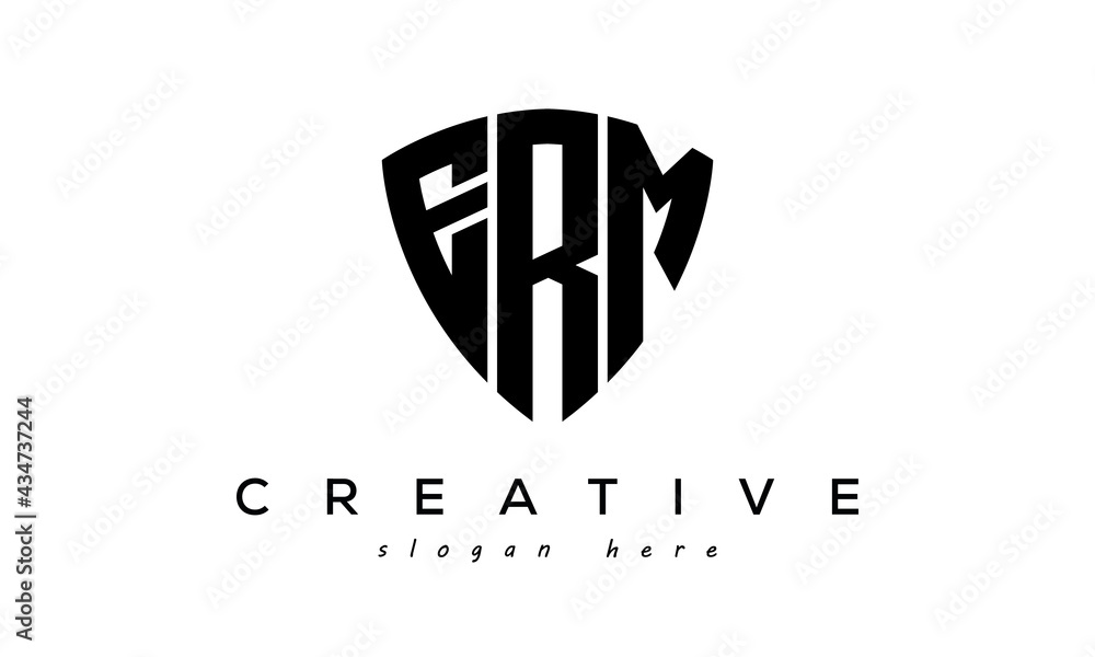 ERM letter creative logo with shield Stock Vector | Adobe Stock