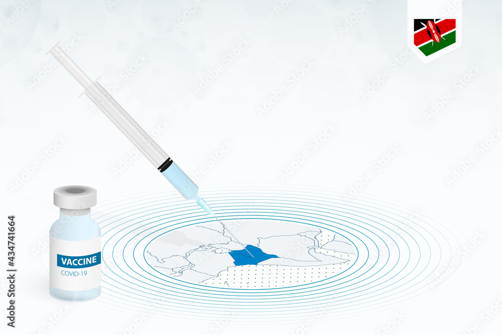 Vetor de COVID-19 vaccination in Kenya, coronavirus vaccination ...