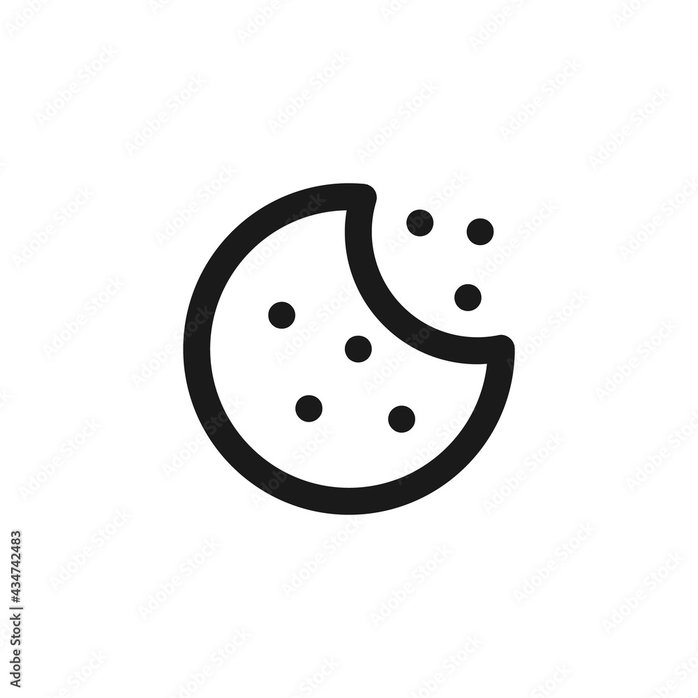 Cookie icon for food and culinary UI design of websites, mobile apps ...