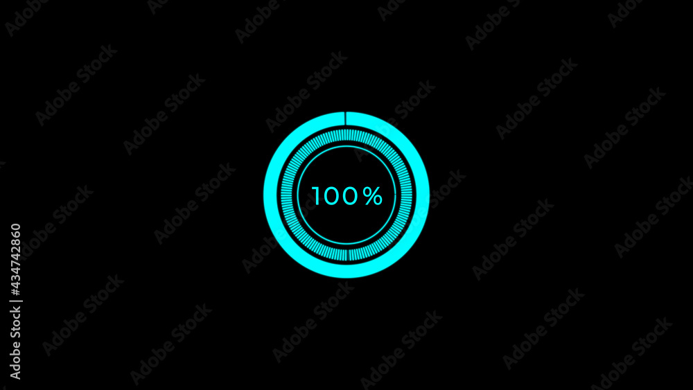 100% HUD element futuristic loading screen Stock Illustration | Adobe Stock