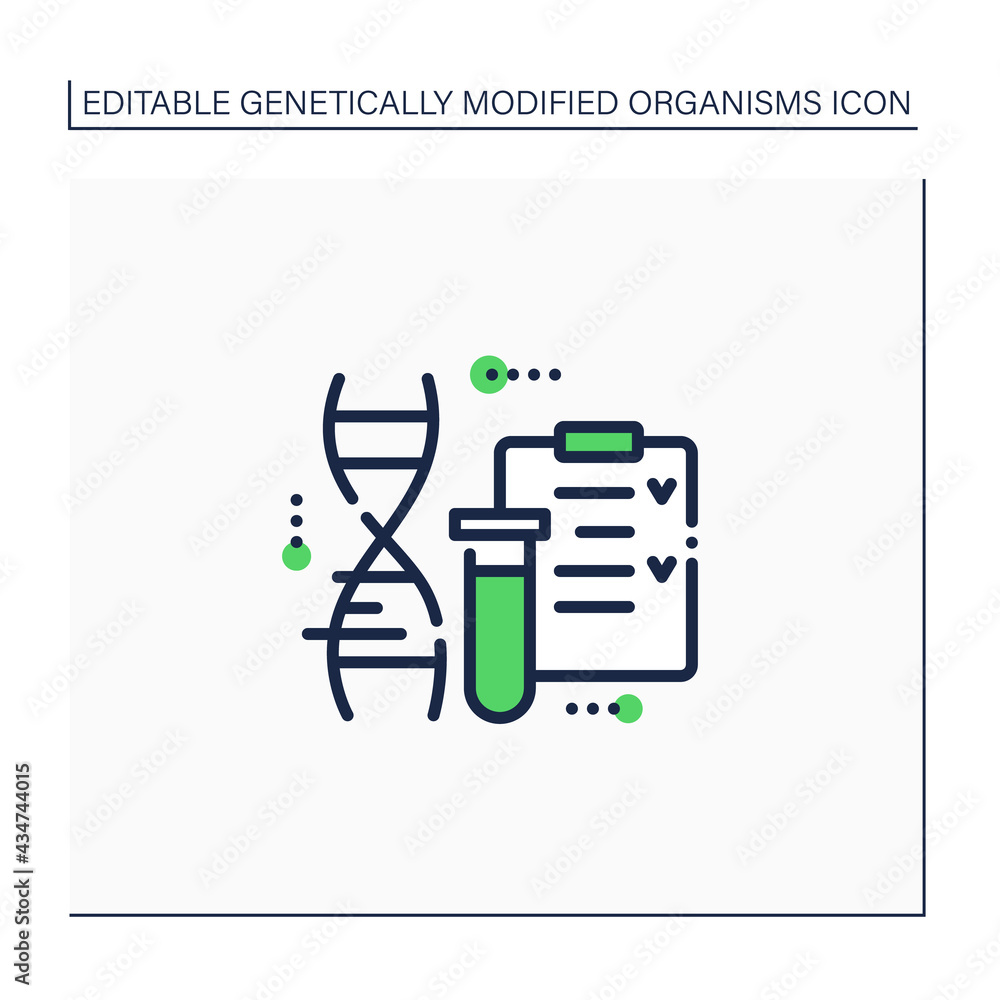 GMO test line icon.Screening. Absence or presence of genetically ...