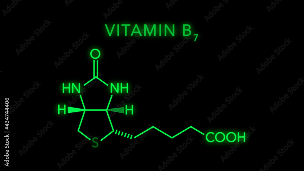 Biotin also called vitamin H or Vitamin B7 Molecular Structure Symbol ...