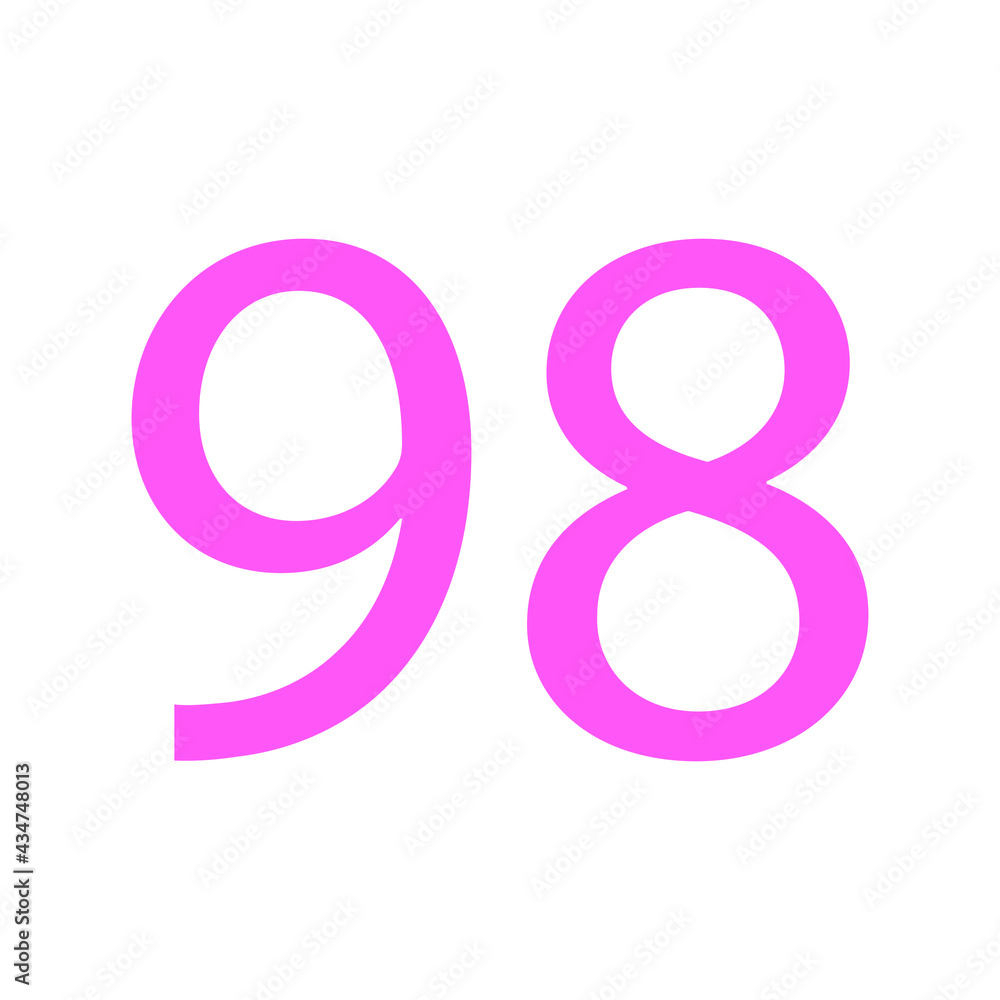 98 NUMBER SIMPLE CLIP ART VECTOR ILLUSTRATION Stock Vector | Adobe Stock
