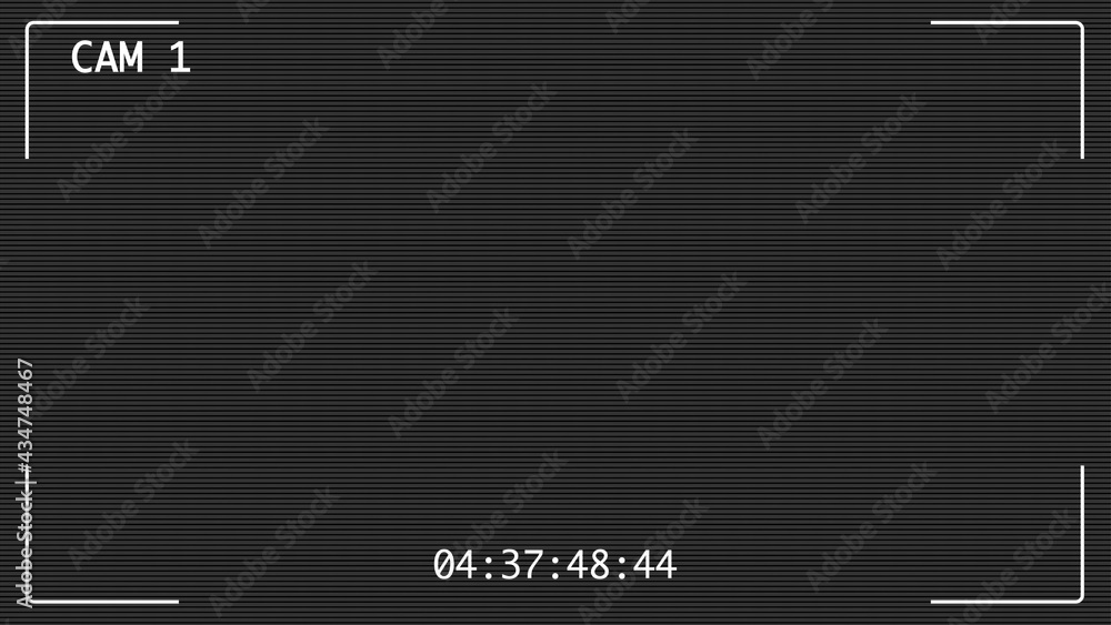 CCTV Cam 1 main monitor display with scan-lines on black screen Stock ...