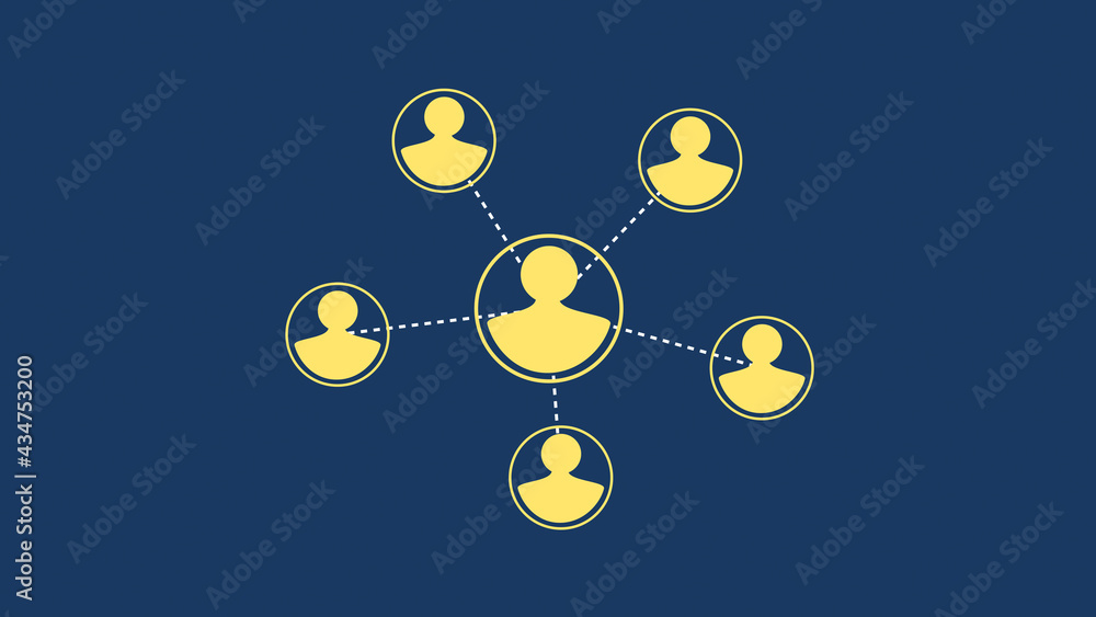 Organizational Network or Network Structure Types Animation on Black ...
