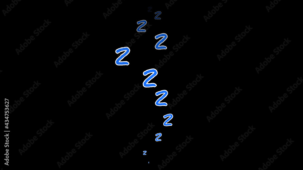 Sleeping Zzz Black Background