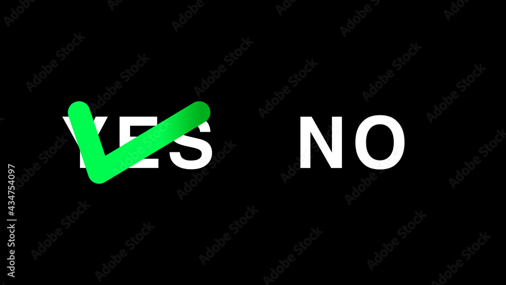 Yes and No Check List - Choosing No Option Animation on Black ...