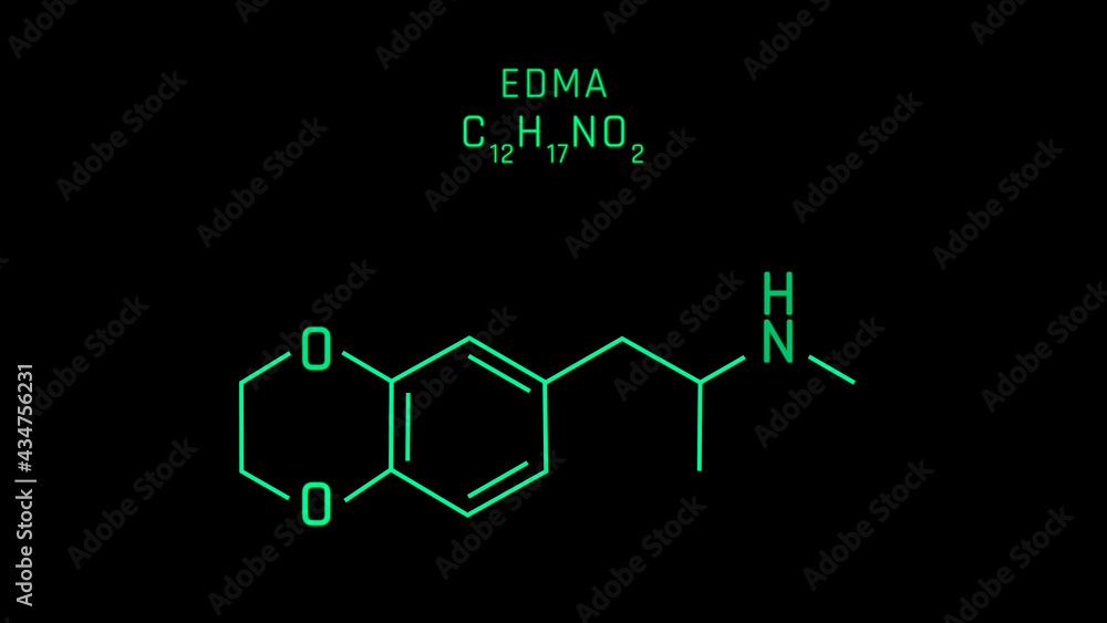 EDMA or 3,4-Ethylenedioxy-N-methylamphetamine Molecular Structure ...