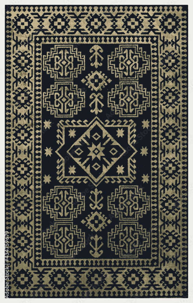 Carpet bathmat and Rug Boho style ethnic design pattern with distressed ...
