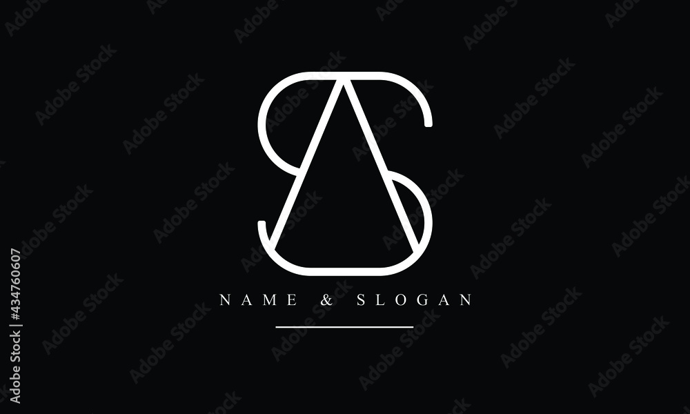 SA, AS, S, A abstract letters logo monogram Stock Vector | Adobe Stock