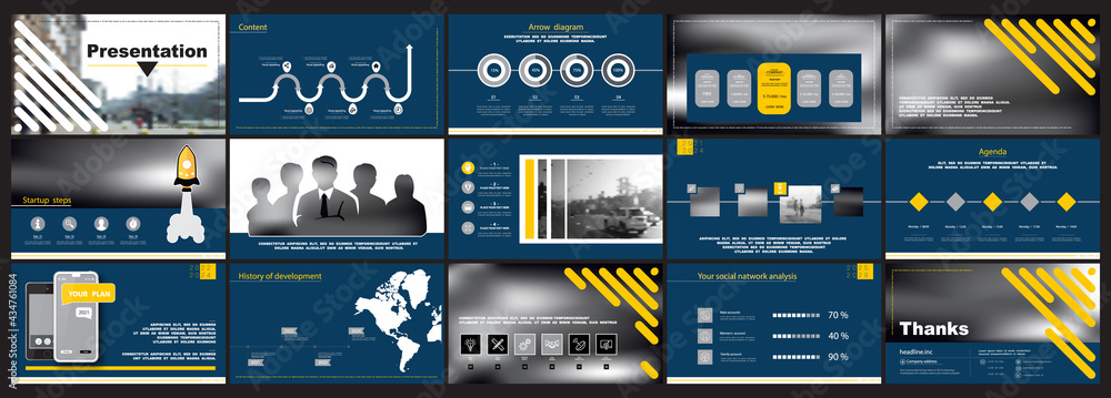 Start business presentations, powerpoint, infographics, teamwork. Color ...