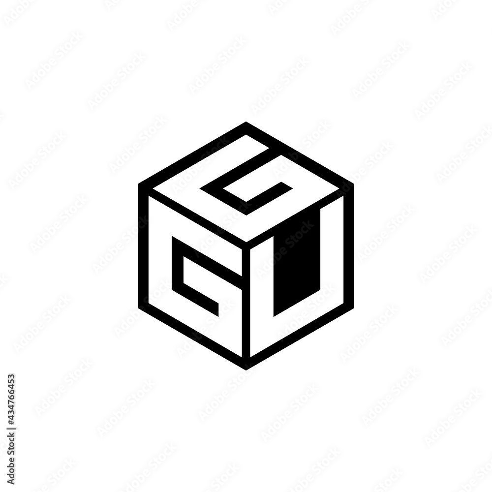 GUG letter logo design with white background in illustrator, vector ...