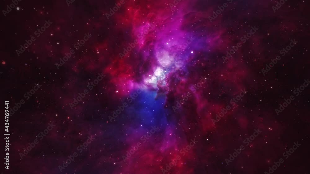 4K 3D Seamless loop outer space animation. Space flight to beautiful ...