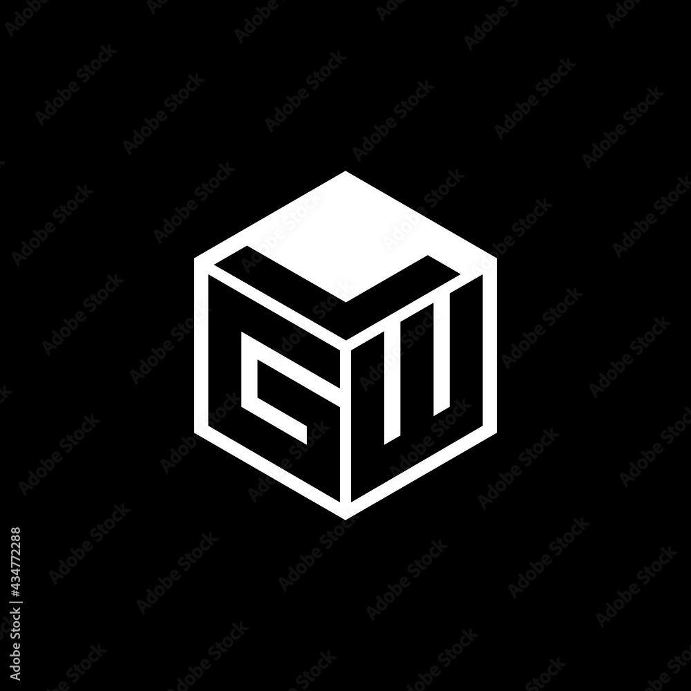GWL letter logo design with black background in illustrator, vector ...