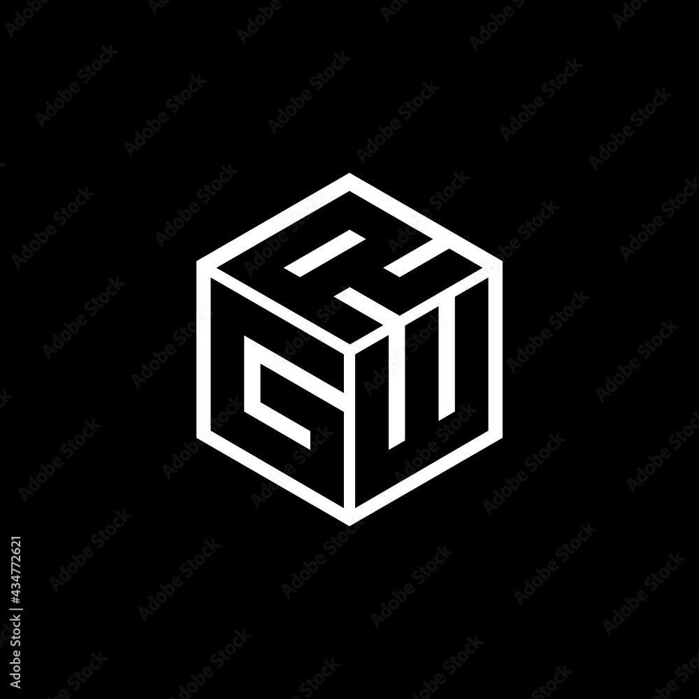 GWR letter logo design with black background in illustrator, vector ...