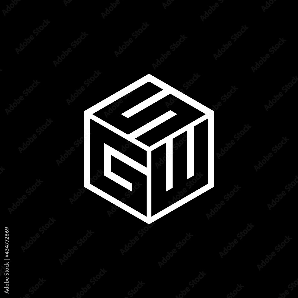 GWS letter logo design with black background in illustrator, vector ...