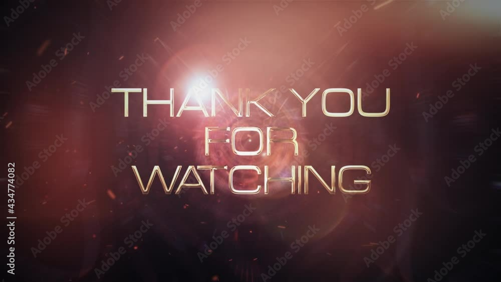 Thank You For Watching cinematic trailer background with abstract ...