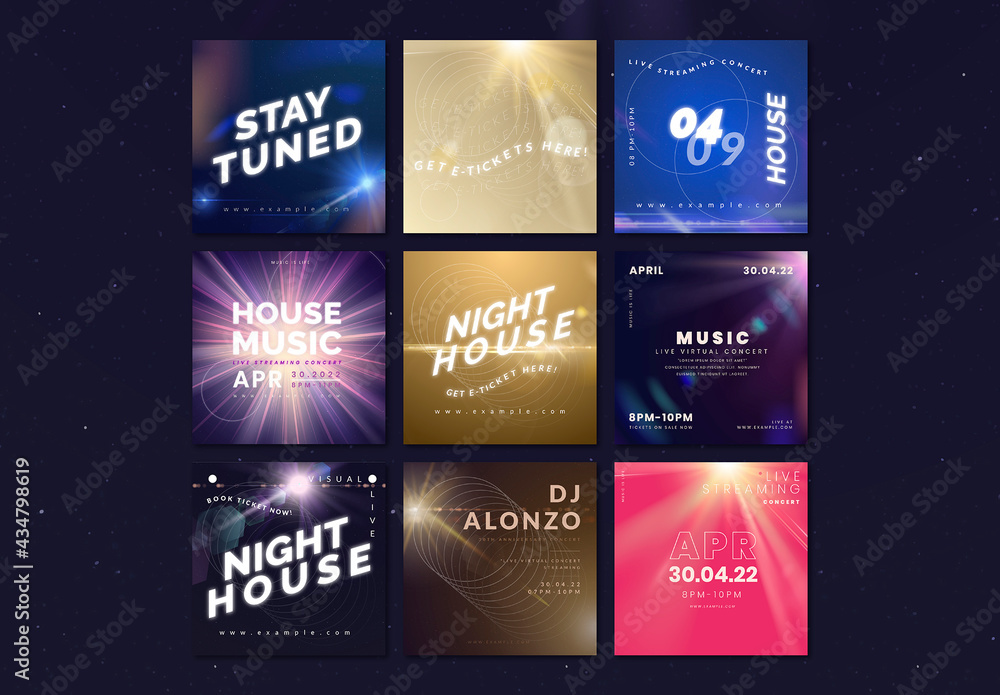 Light Effect Template for Social Media Post Stock Template | Adobe Stock