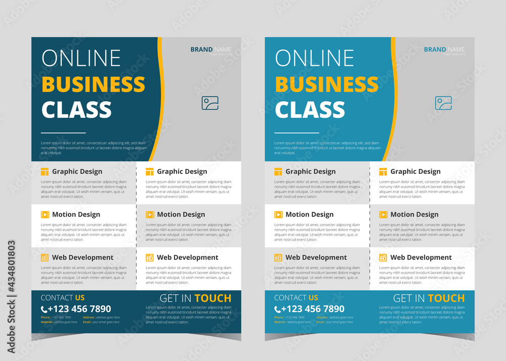 Online class flyer design. Online yoga class flyer. Online learning ...