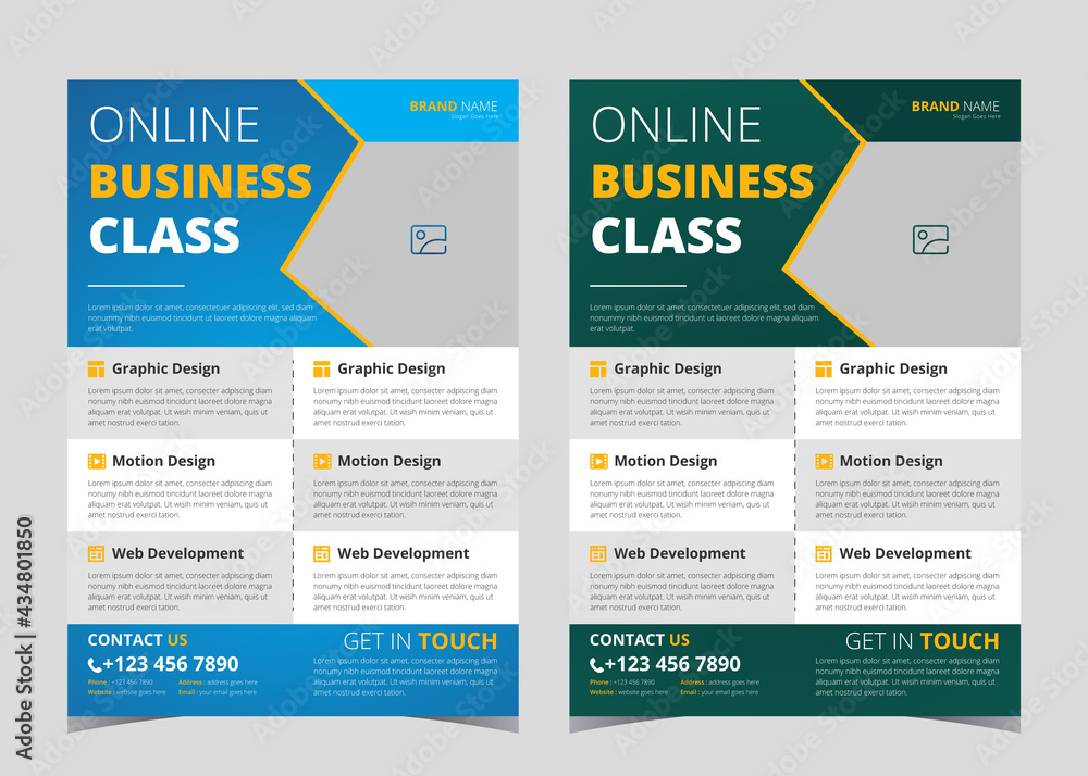 Online class flyer design. Online yoga class flyer. Online learning ...