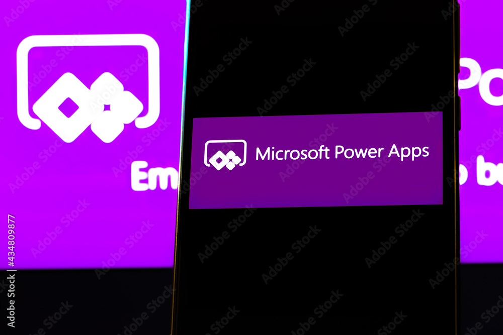 Editorial photo on Microsoft Power Apps theme. Illustrative photo for ...