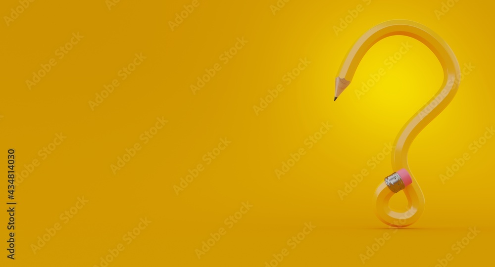 Pencil in question mark Stock Illustration | Adobe Stock