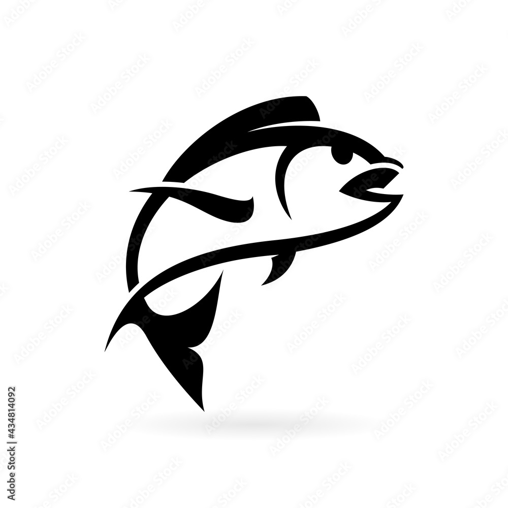 jumping fish logo vector template Stock Vector | Adobe Stock