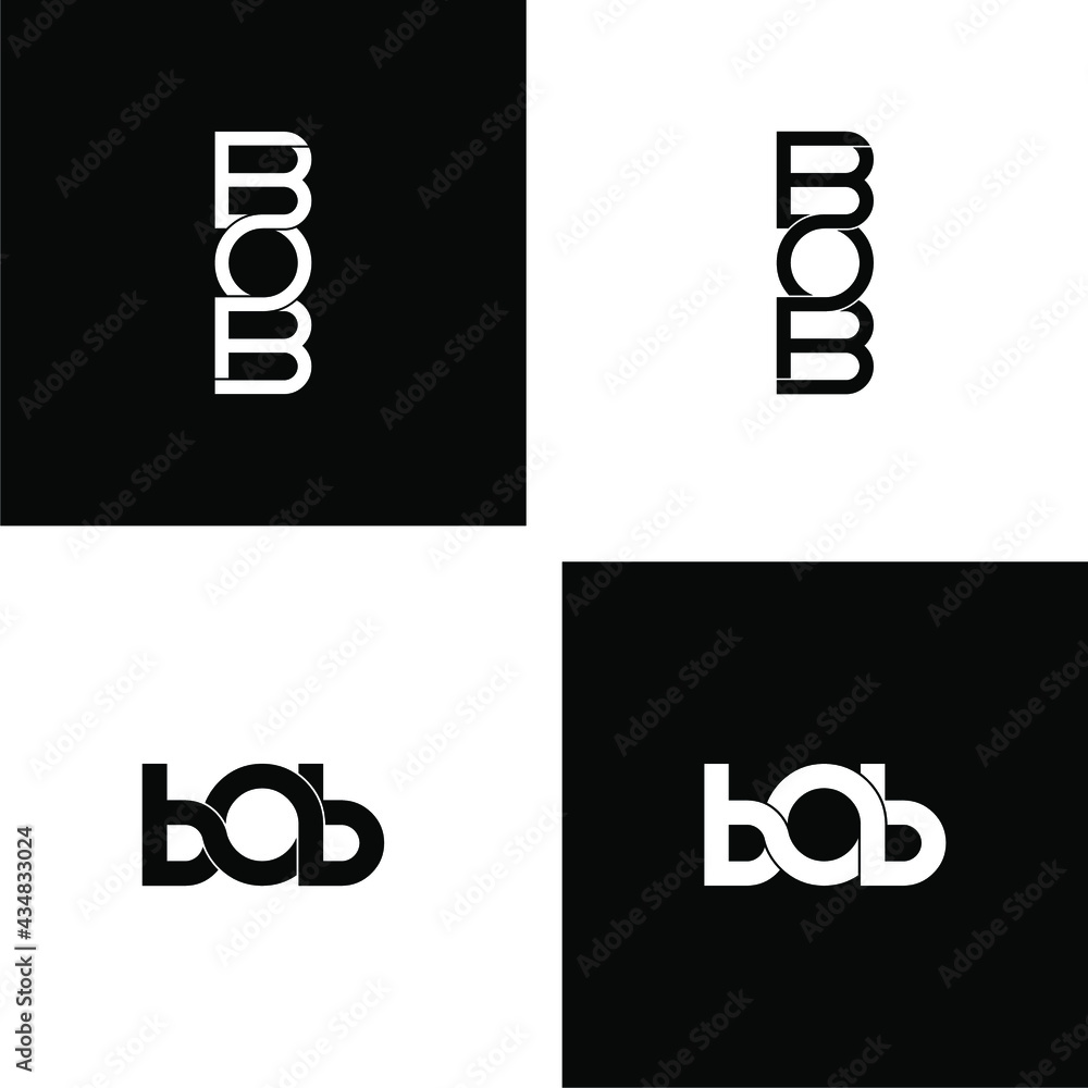 bob letter original monogram logo design set Stock Vector | Adobe Stock