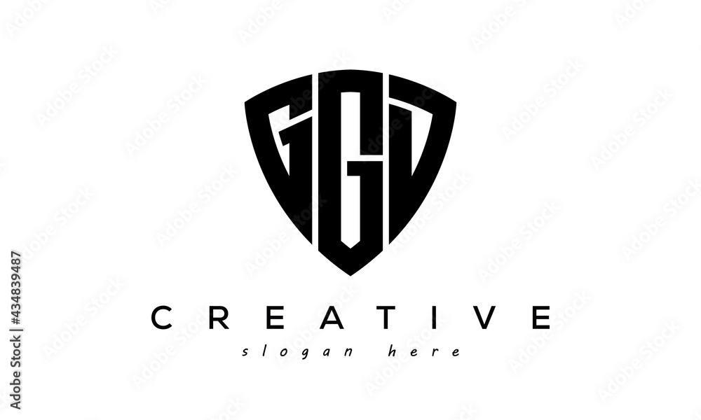 GGD letter creative logo with shield Stock Vector | Adobe Stock