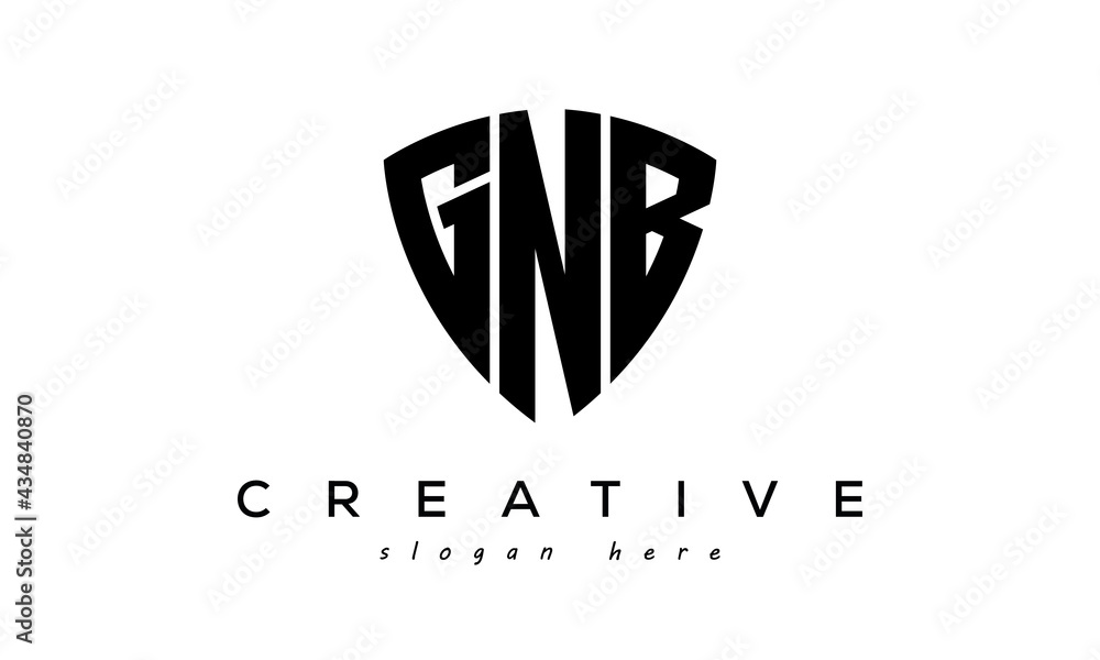 GNB letter creative logo with shield Stock Vector | Adobe Stock